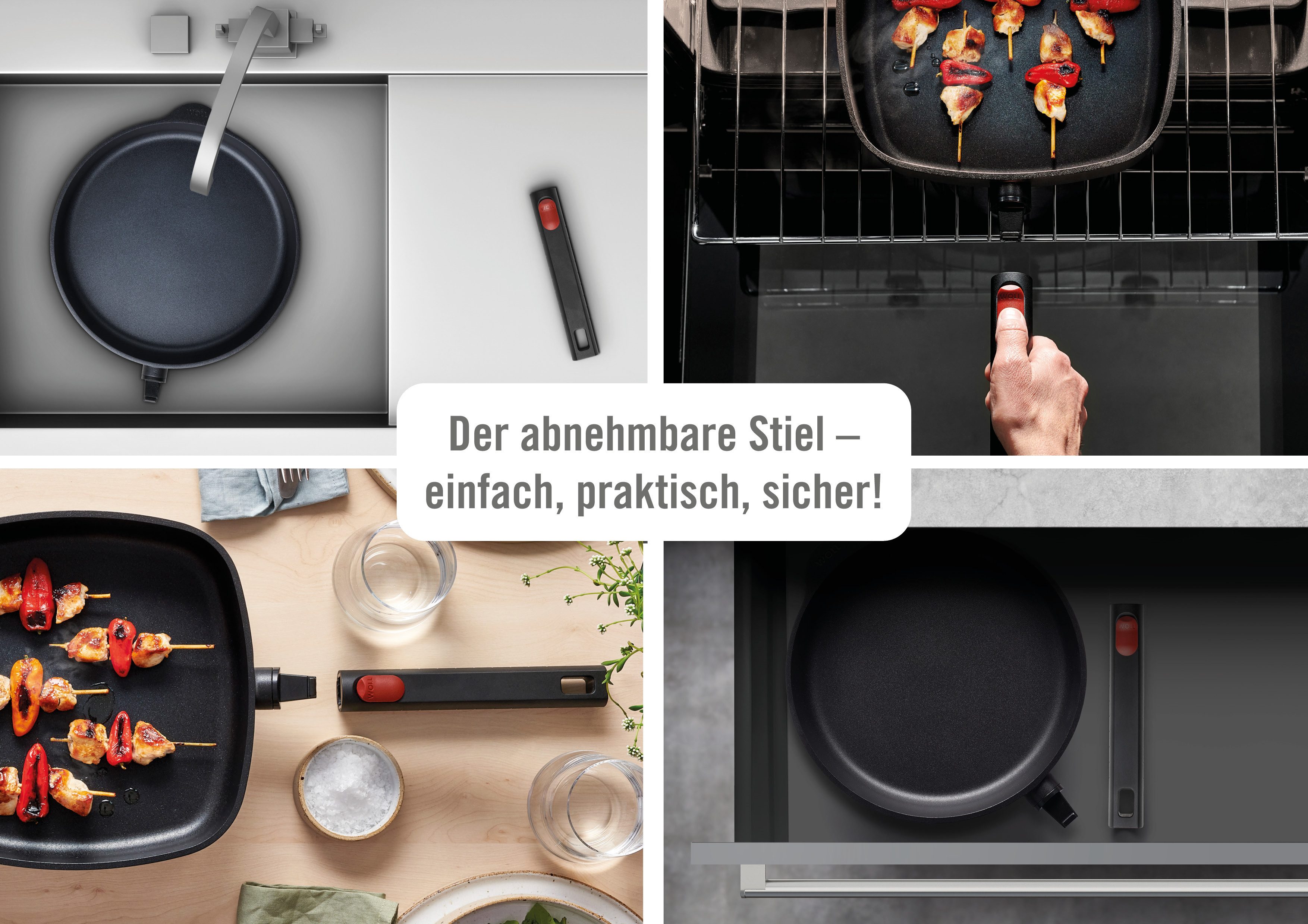 WOLL MADE IN GERMANY Grillpfanne Logic inkl. Deckel, Aluminiumguss ...