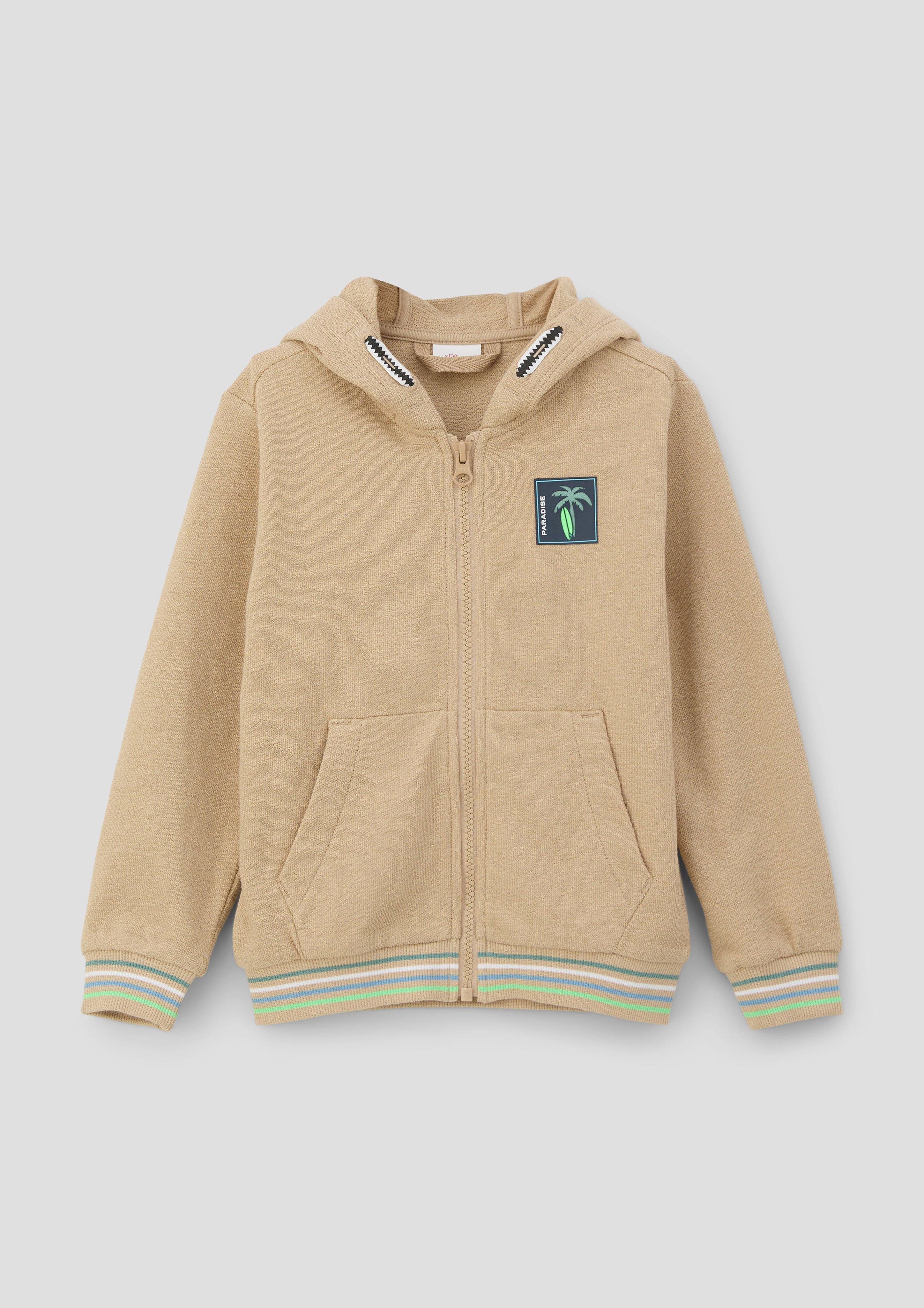 Soliver Sweatjacke Sweatshirt Jacke Mit Kapuze Und Grafik Print