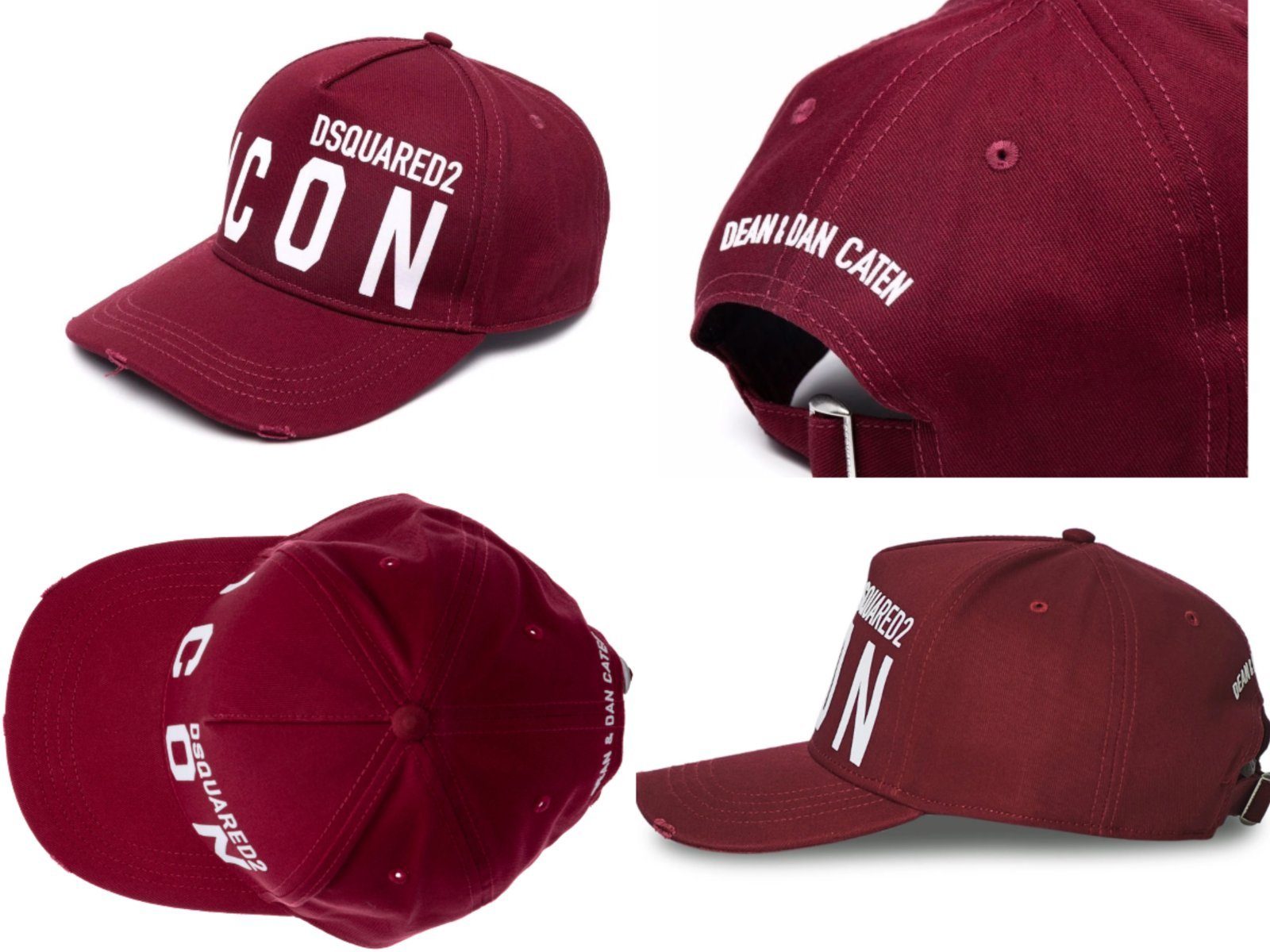 Dsquared2 Baseball Cap DS-193-Bordeaux-Silber