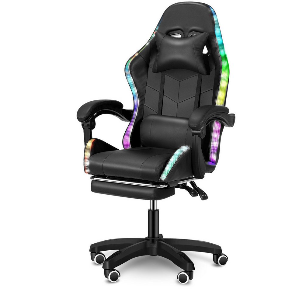 Wilgoon Gaming Chair Gaming Stuhl Mit Led Höhenverstellbar Ergonomisch