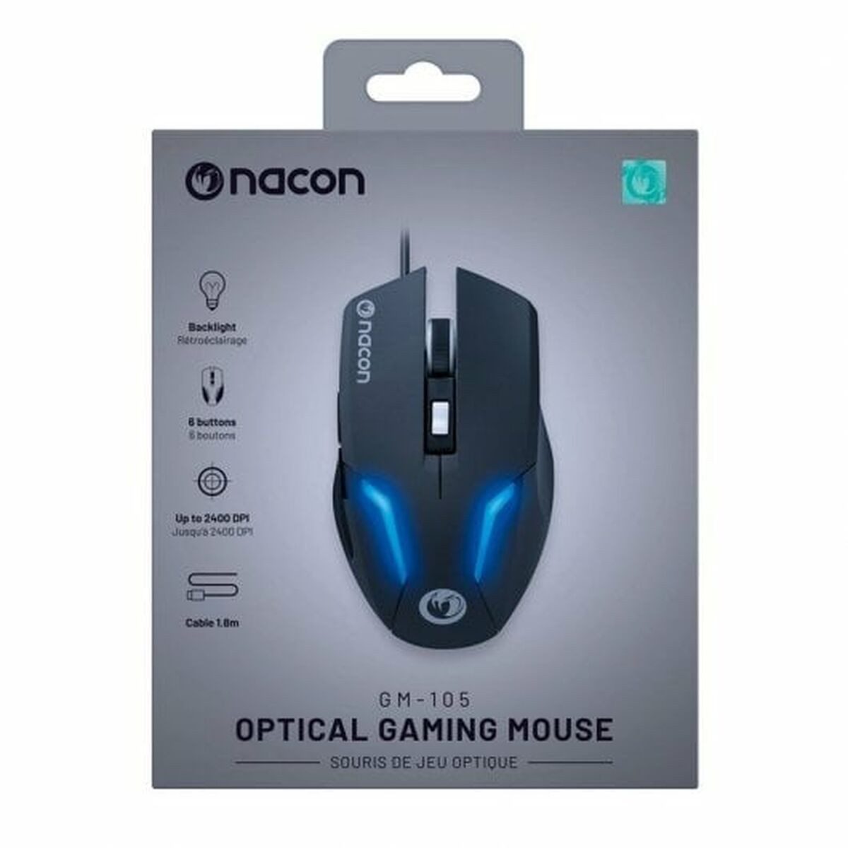 nacon Maus (Mouse Nacon GM-105 Grau), PC-Maus, Computer Mouse