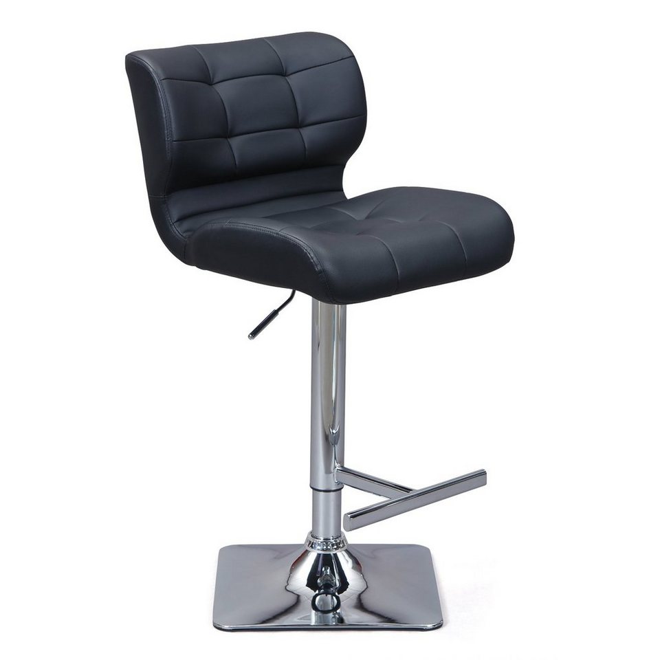 Ebuy24 Barhocker 2er Set Escom Barhocker Schwarz Chrom