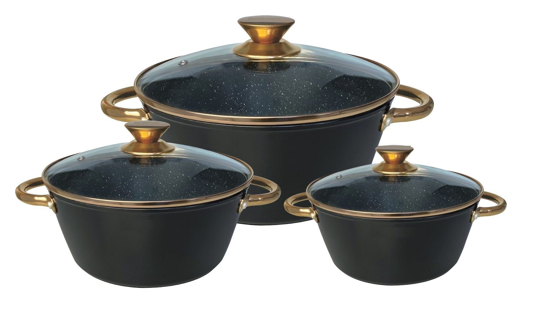 Cheffinger Topf Set Kochtopf Kasserolle Topf Set 6 Tlg Rose Gold