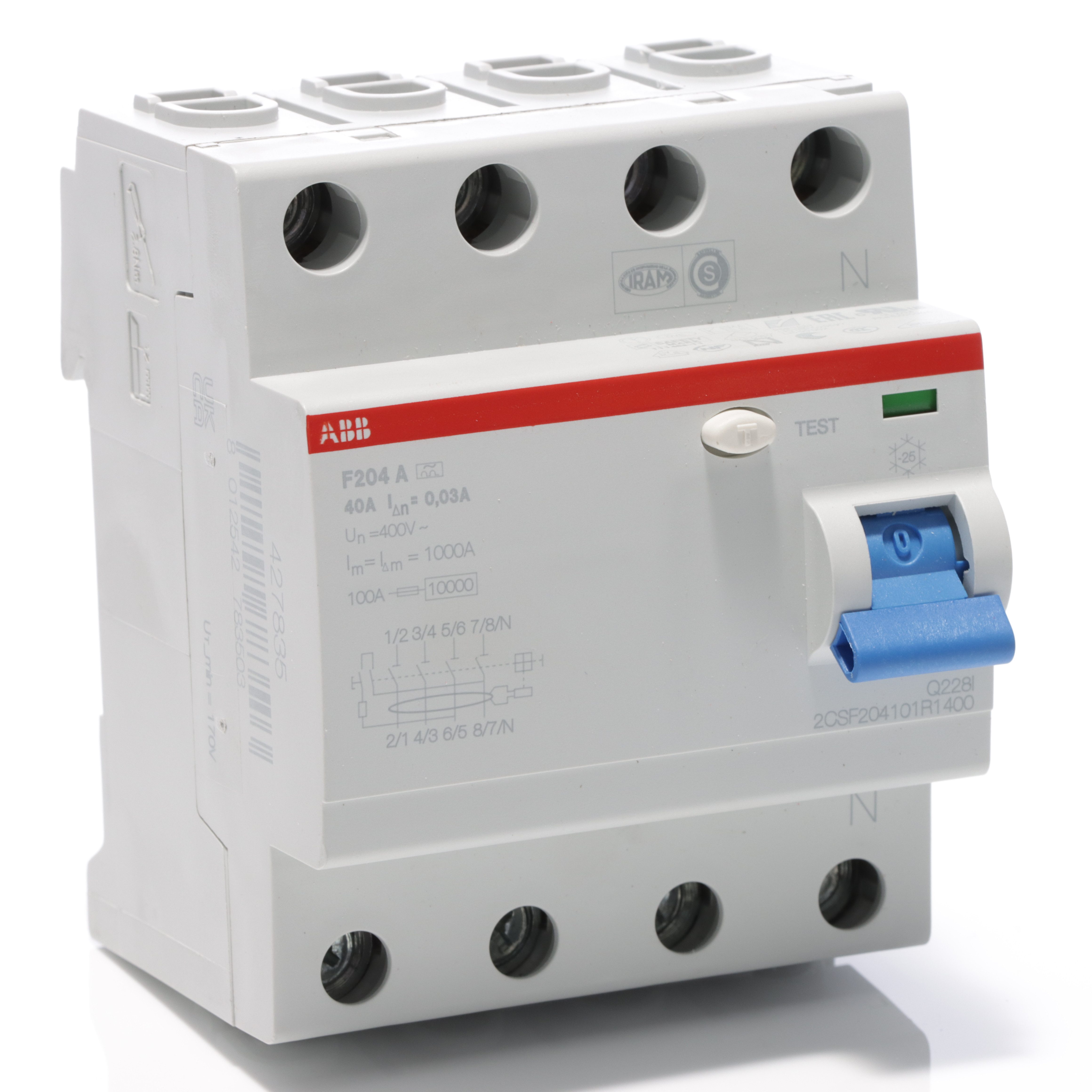 ABB Sicherungsgerät ABB F204 A-40/0.03 Fehlerstrom-Schutzschalter 30 mA 2CSF204101R1400