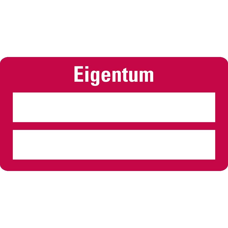 König Werbeanlagen Hinweisschild Inventaretikett Eigentum,rot,Folie mit Spezialkleber,50x25mm,9 ...