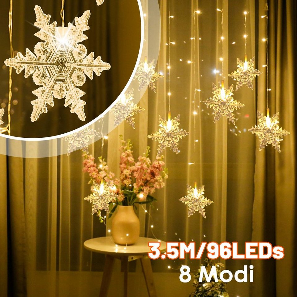 Clanmacy Led Lichterkette Led Lichterkette Schneeflocke Weihnachten