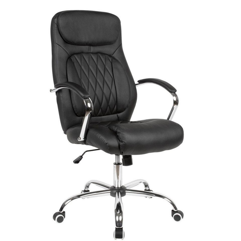 Amstyle Chefsessel Spm1412 Kunstleder Schwarz Bürodrehstuhl Bis 120
