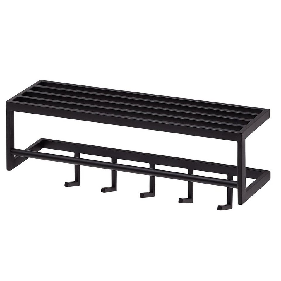 Kadima Design Wandgarderobe Wandgarderobe Metall Schwarz 70x20x20 Cm