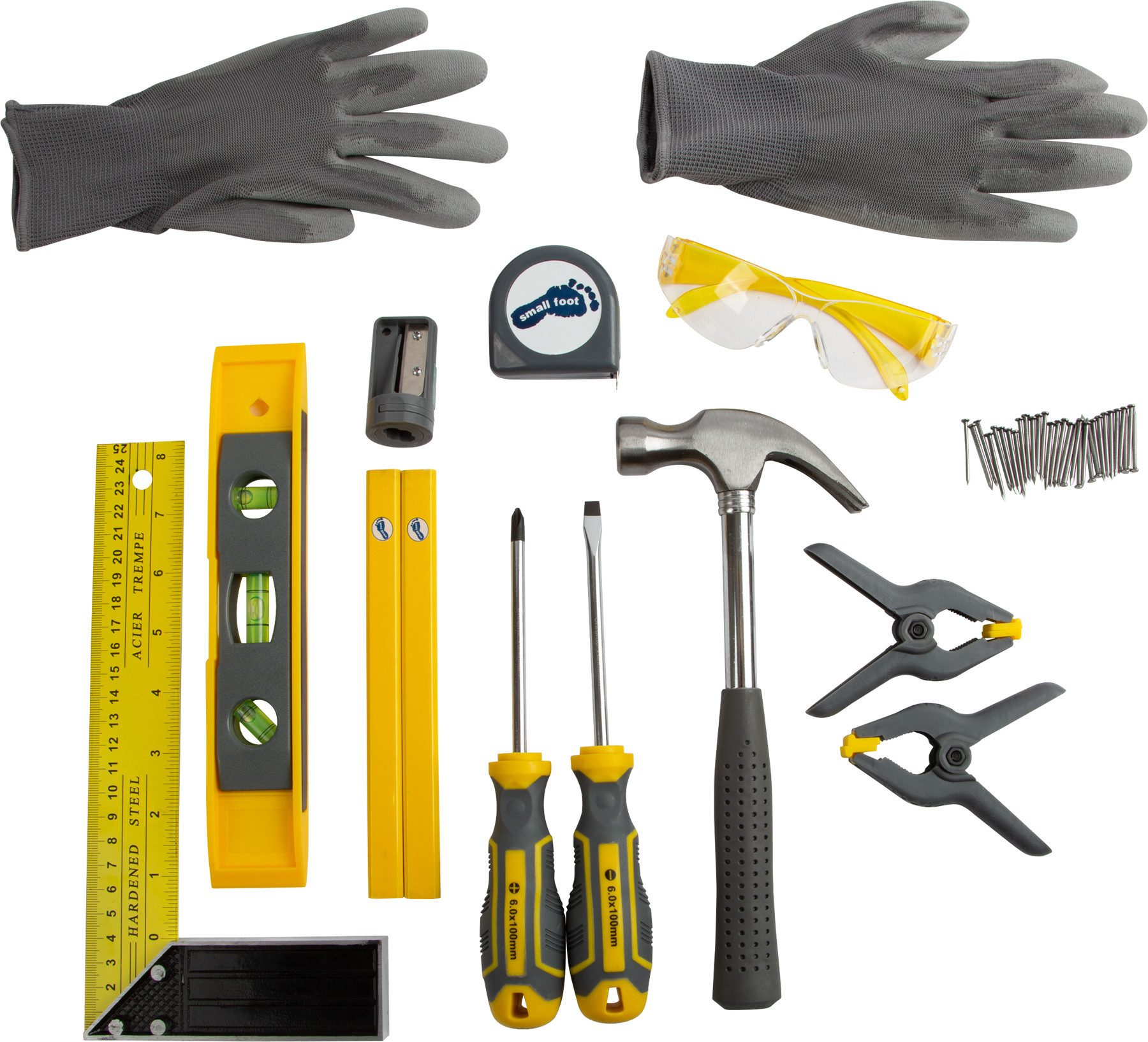 Small Foot Spielzeug-Helm Werkzeuggürtel Profi XL mit Werkzeug