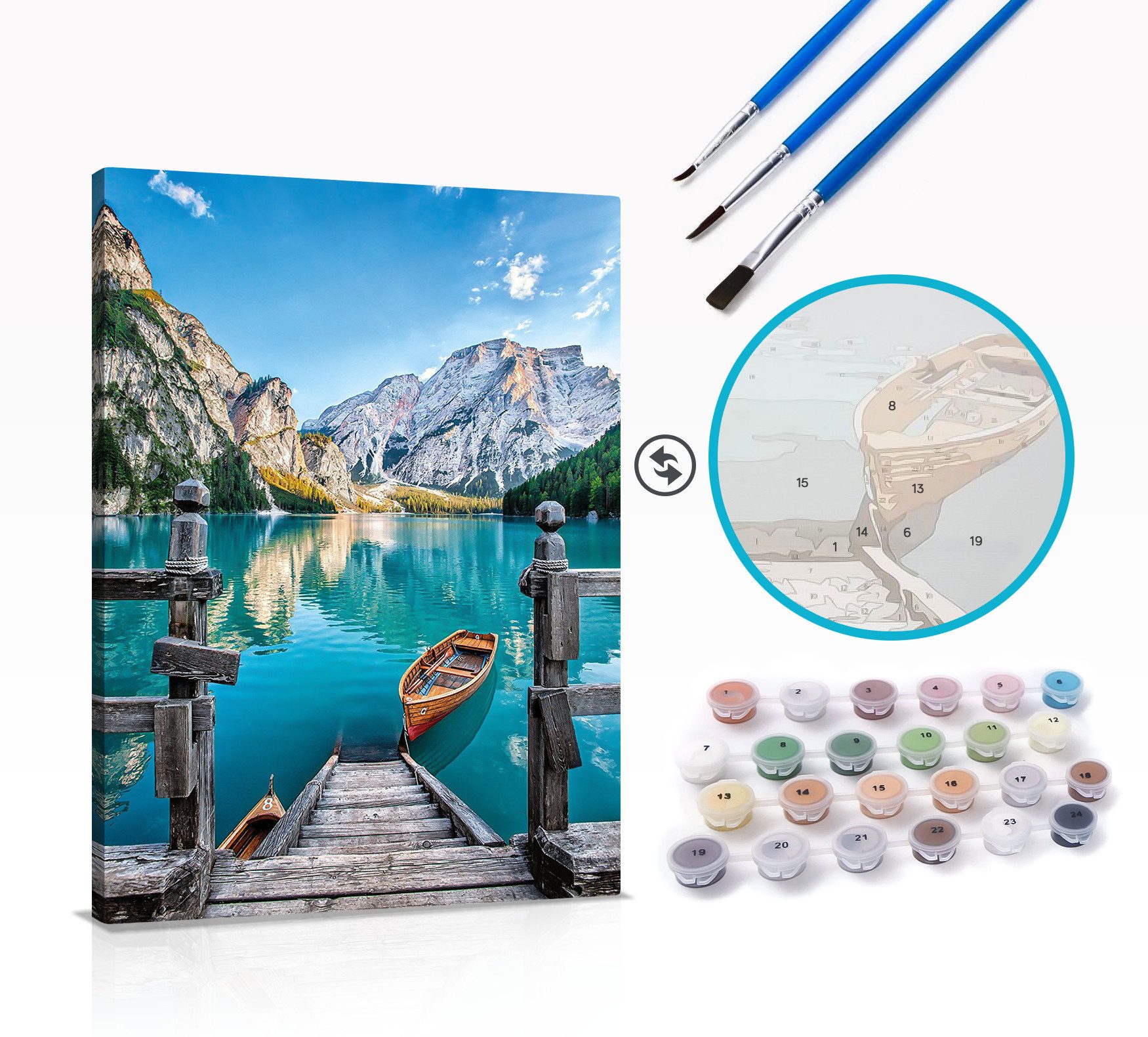 MAALEO Malvorlage Malen nach Zahlen Berg&See, 40x50cm, Holzrahmen, otto.de (Malen nach Zahlen ...
