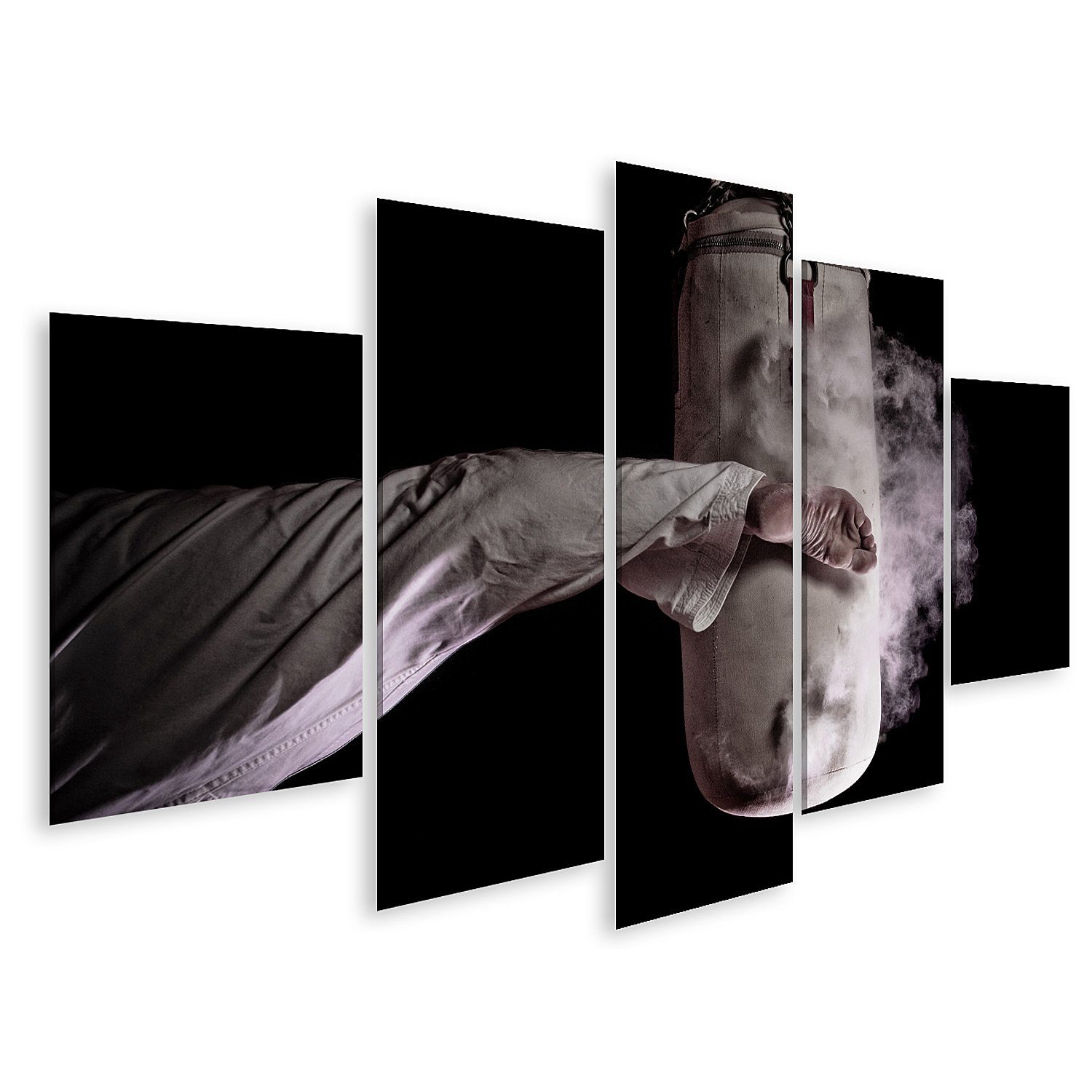 Islandburner Leinwandbild Bild Auf Leinwand Karate Runde Kick In Einem