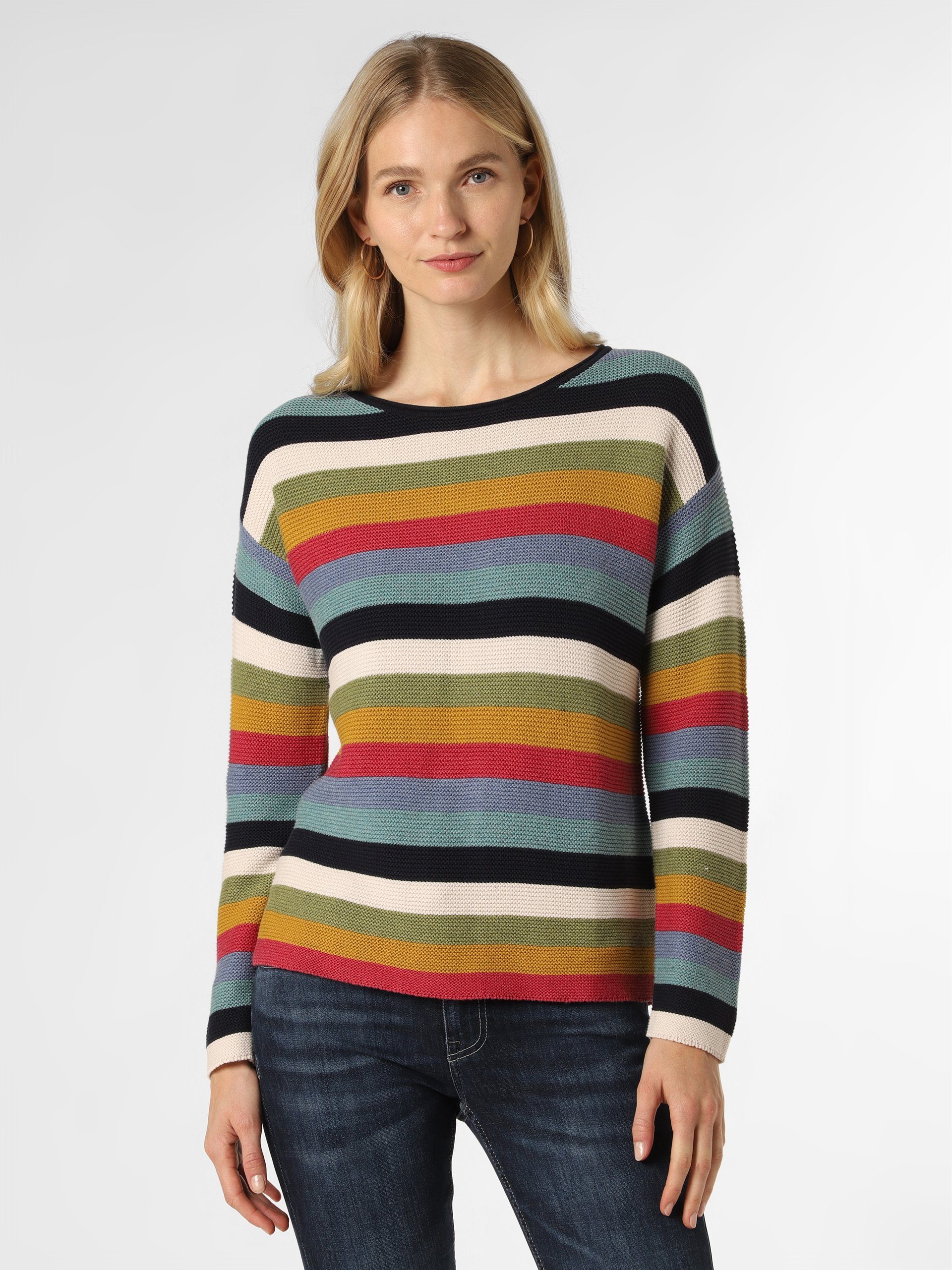 Franco Callegari Strickpullover, Rundhalsausschnitt mit Rollkante