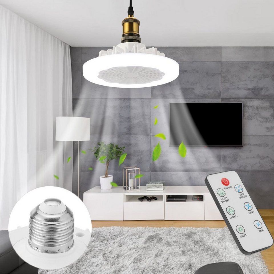 Oyajia Deckenventilator 30w Deckenventilator E27 Led Deckenleuchte 3