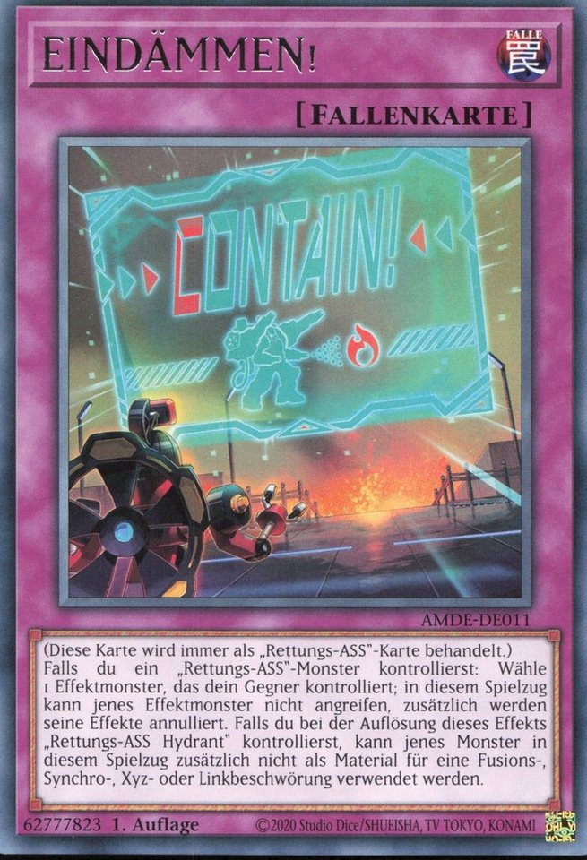 Recollectibles Sammelkarte Yugioh Karte EindÄmmen Yu Gi Oh Karte