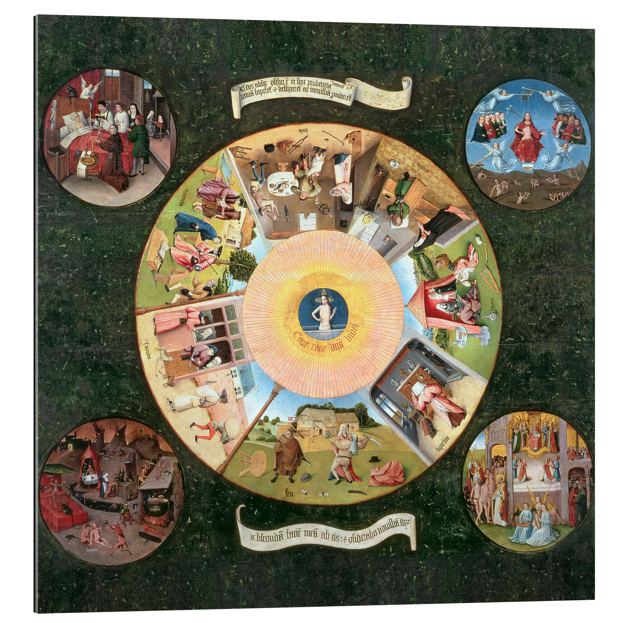 Posterlounge XXL-Wandbild Hieronymus Bosch, Die Sieben Todsünden und die vier letzten Dinge ...