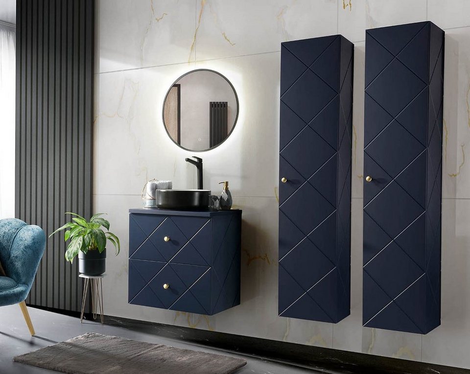 Einfachgutemoebel Waschtisch Set Badezimmer Set 4 Teilig Blumond 60cm