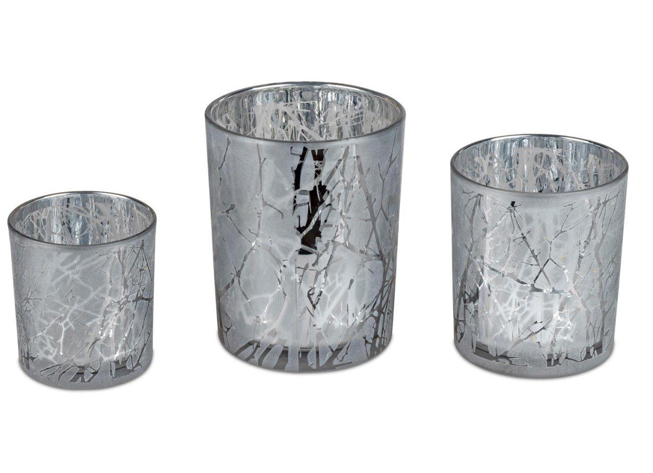 formano Teelichthalter, Silber H:13cm D:7cm Glas