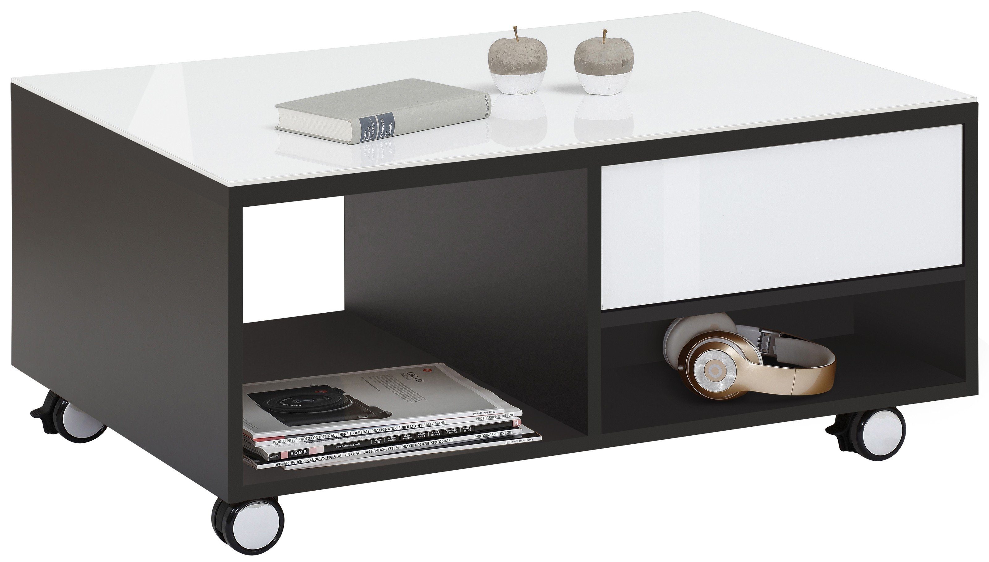 Möbelando Couchtisch 20643768 In Schwarz Matt Weißglas Mit 2