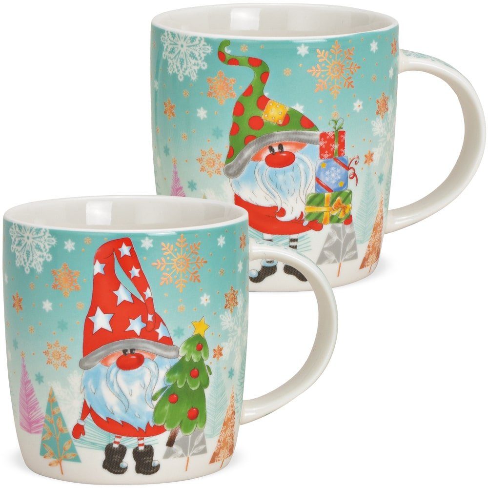 Matches21 Home And Hobby Tasse Weihnachtstassen 2er Set Wichtel Geschenke