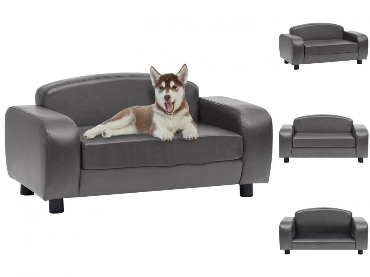 vidaXL Hundekorb Hundesofa Grau 80x50x40 cm Kunstleder
