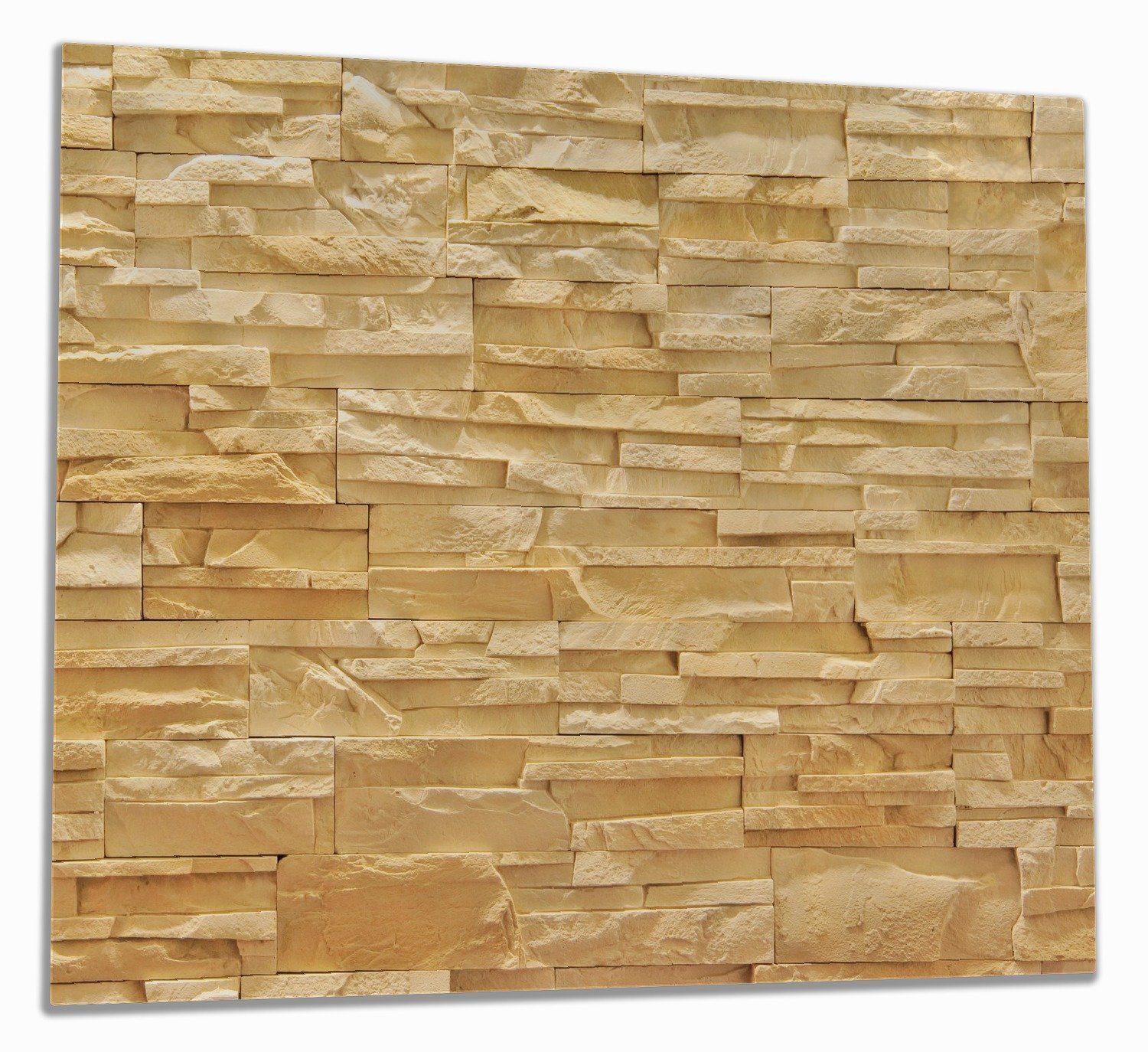 Wallario Herd Abdeckplatte Steinwand Gelb Orange Esg Sicherheitsglas