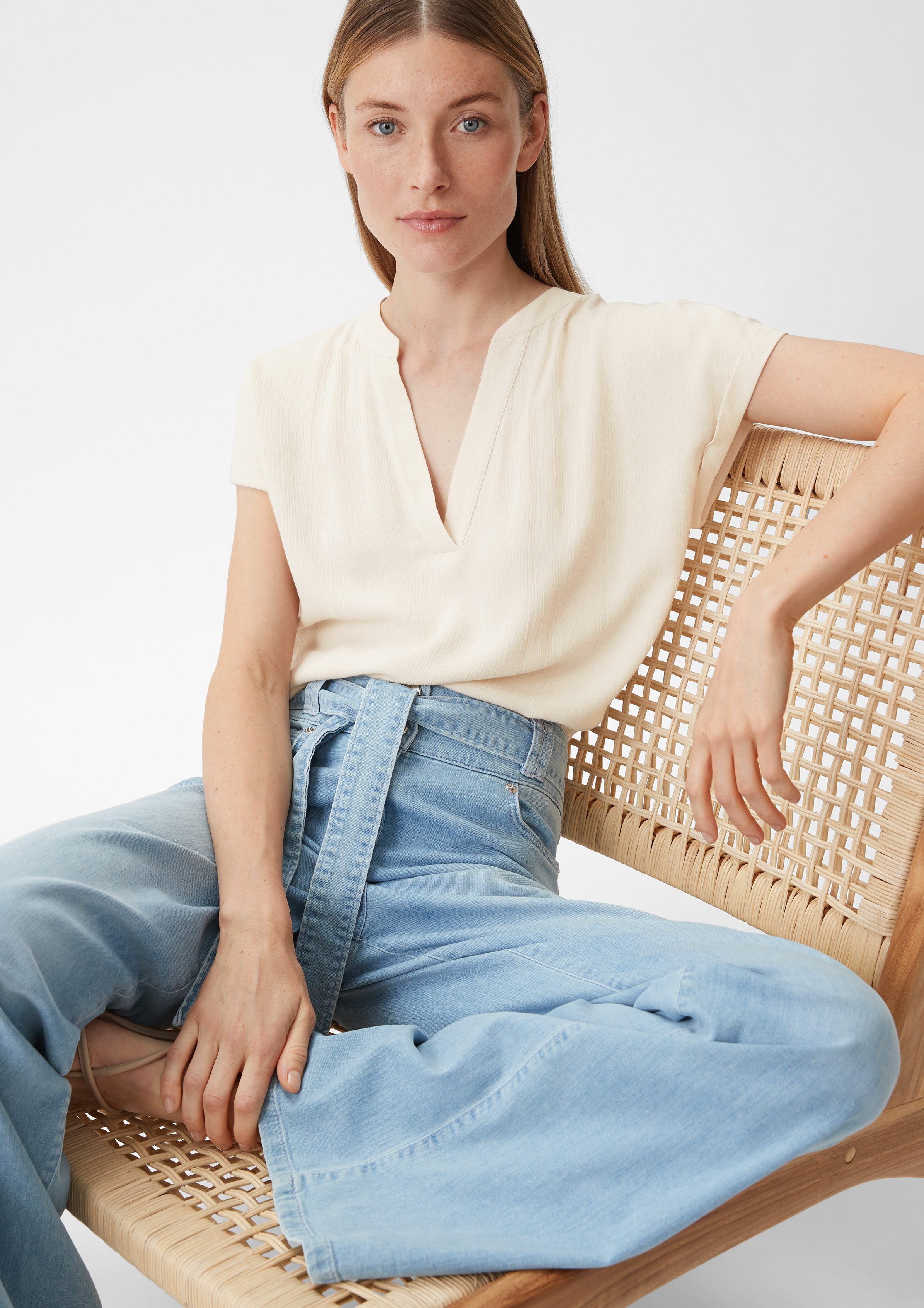 Comma Blusentop Bluse Aus Viskose Crêpe