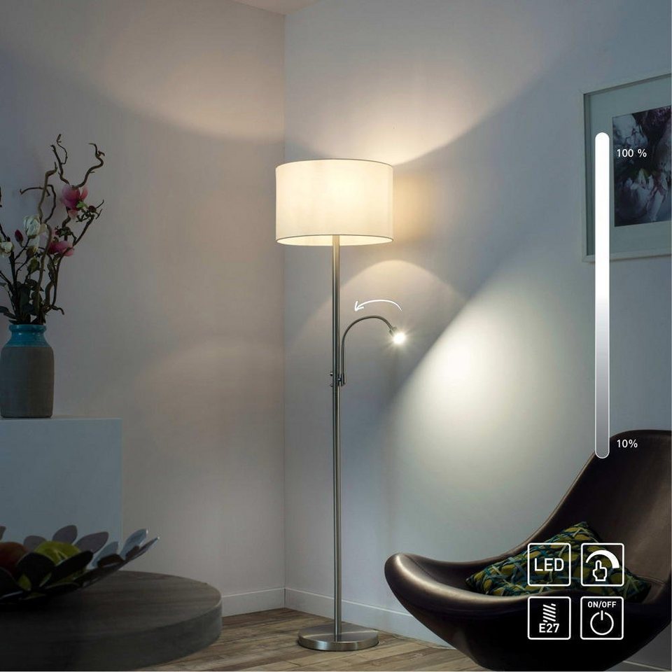 Paul Neuhaus Stehlampe Stehleuchte Robin In Silber E27 Farbe Silber