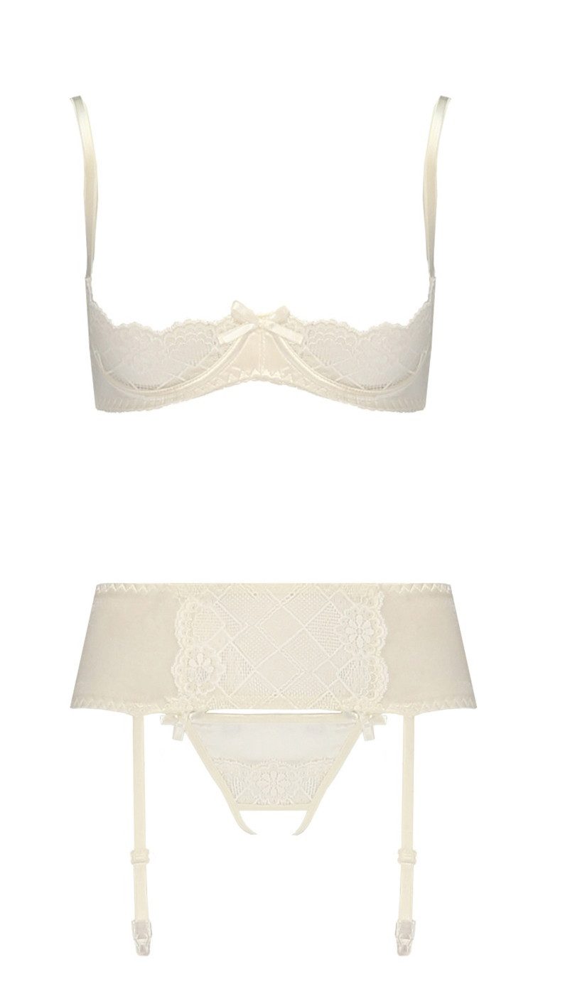 Casmir Set: Ouvert-BH mit Strumpfgürtel und String