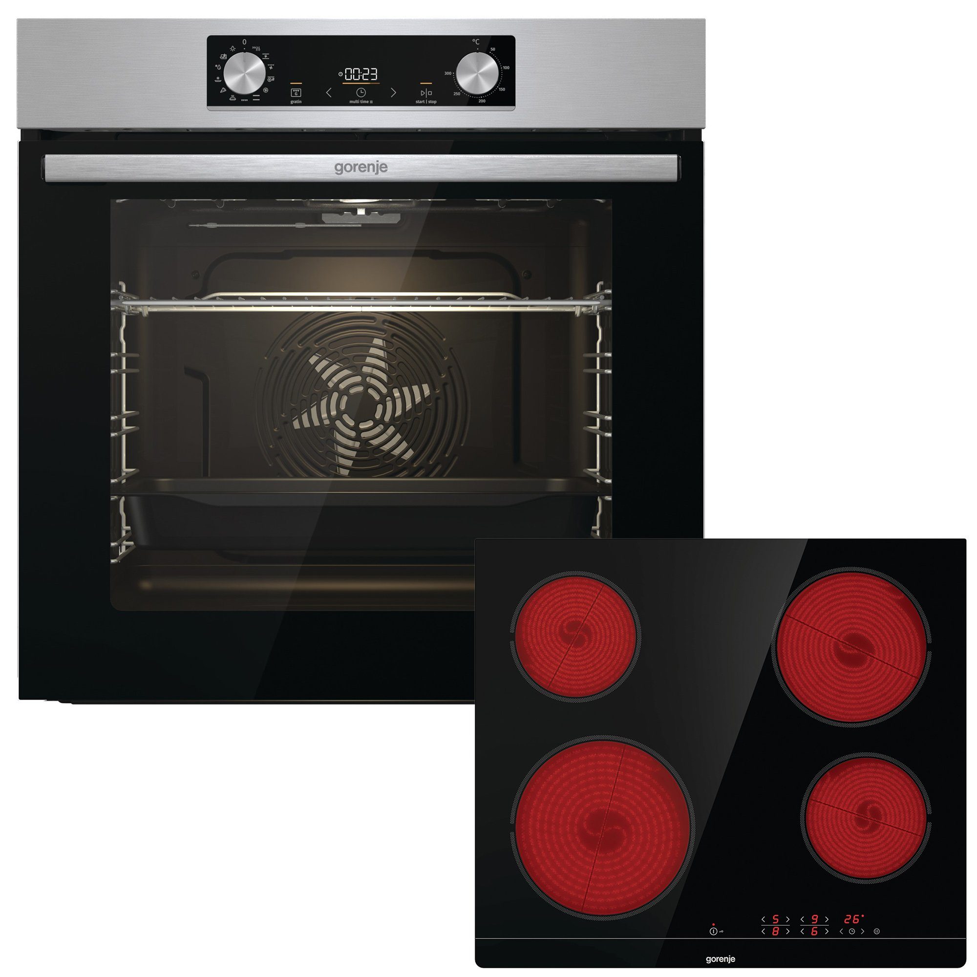 GORENJE Backofen-Set HomeMade Plus Design Jump Set, mit Seitliche Einhängegitter, AquaClean ...