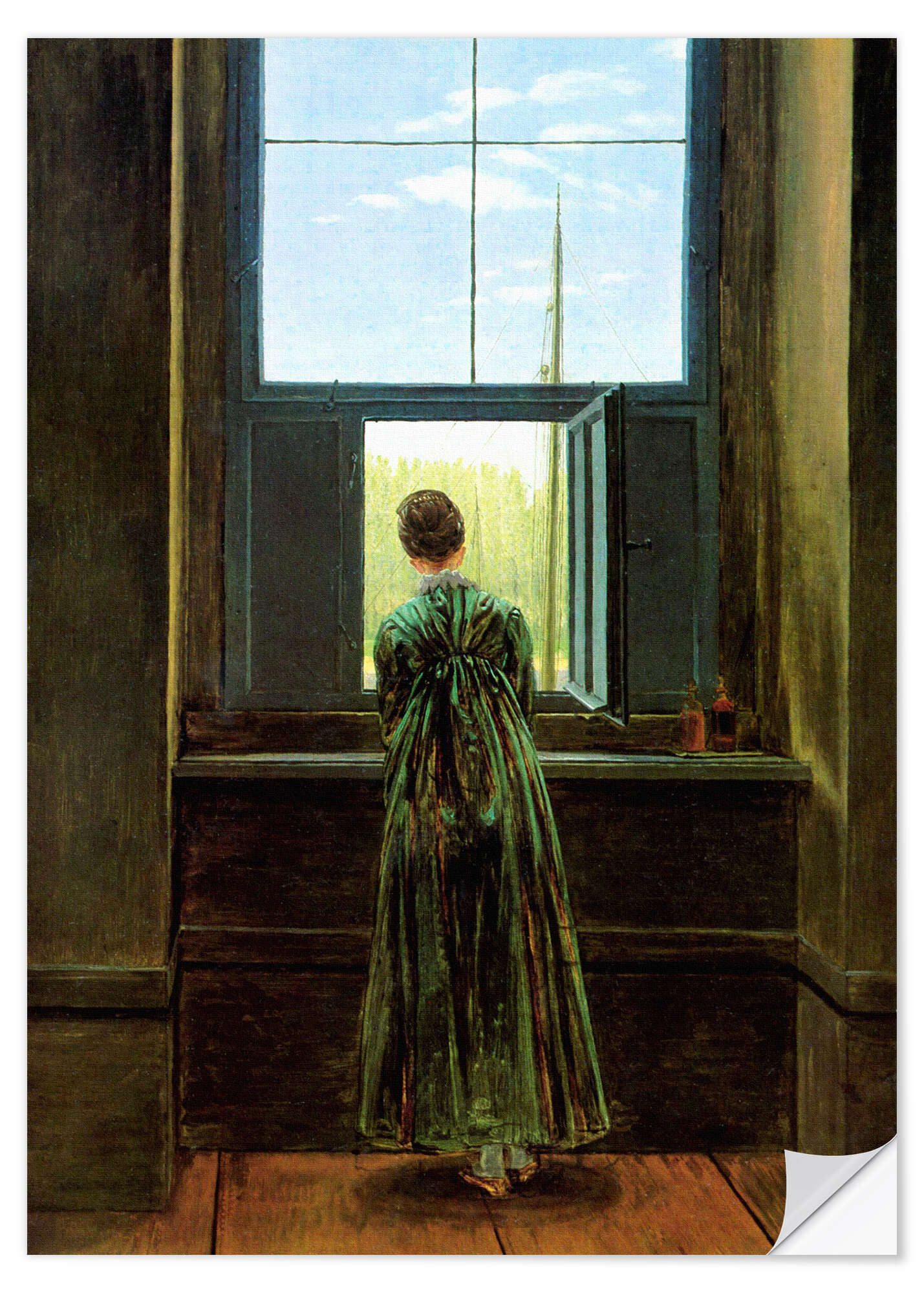 Posterlounge Wandfolie Caspar David Friedrich Frau Am Fenster Malerei