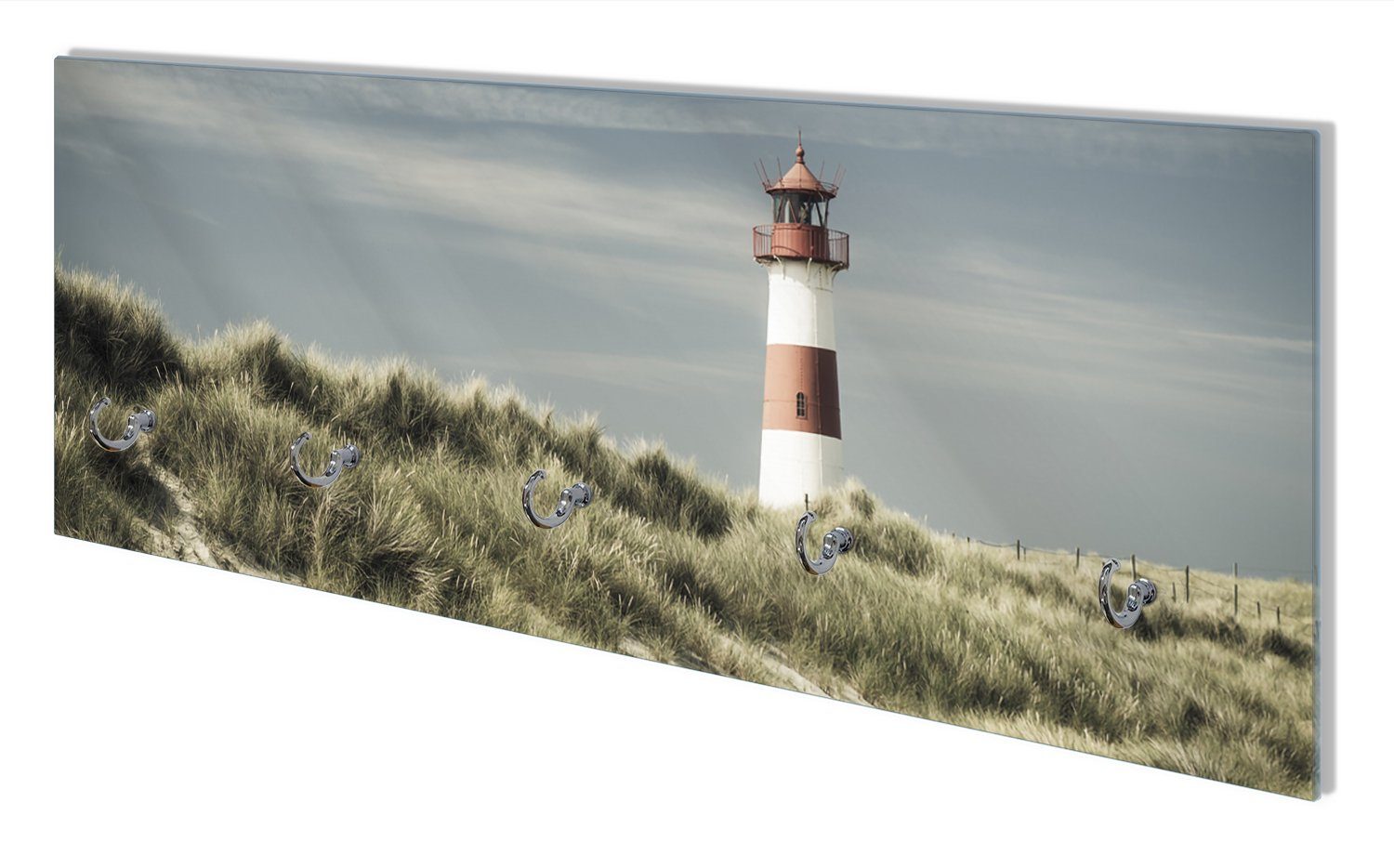 Wallario Wandgarderobe Leuchtturm Auf Der Düne Am Strand 1 Teilig
