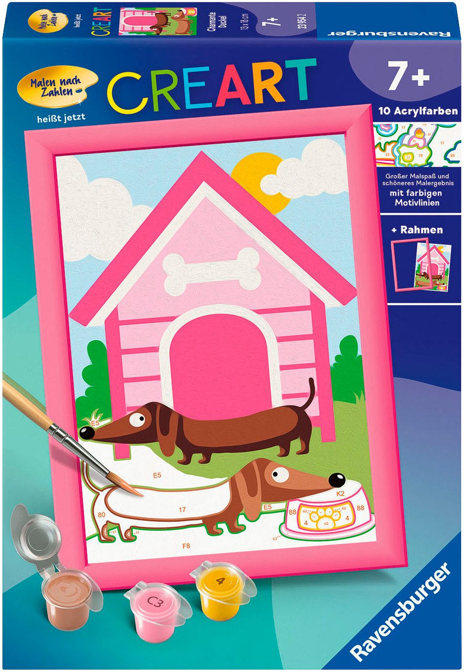 Ravensburger Malen nach Zahlen CreArt, Charmante Dackel, Made in Europe