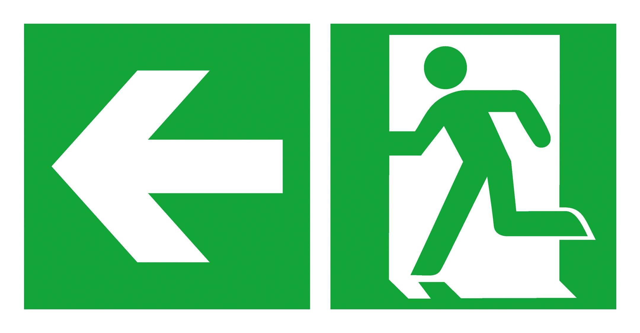 SafetyMarking Hinweisschild, Rettungszeichen 300 x 150 mm Folie Rettungsweg links