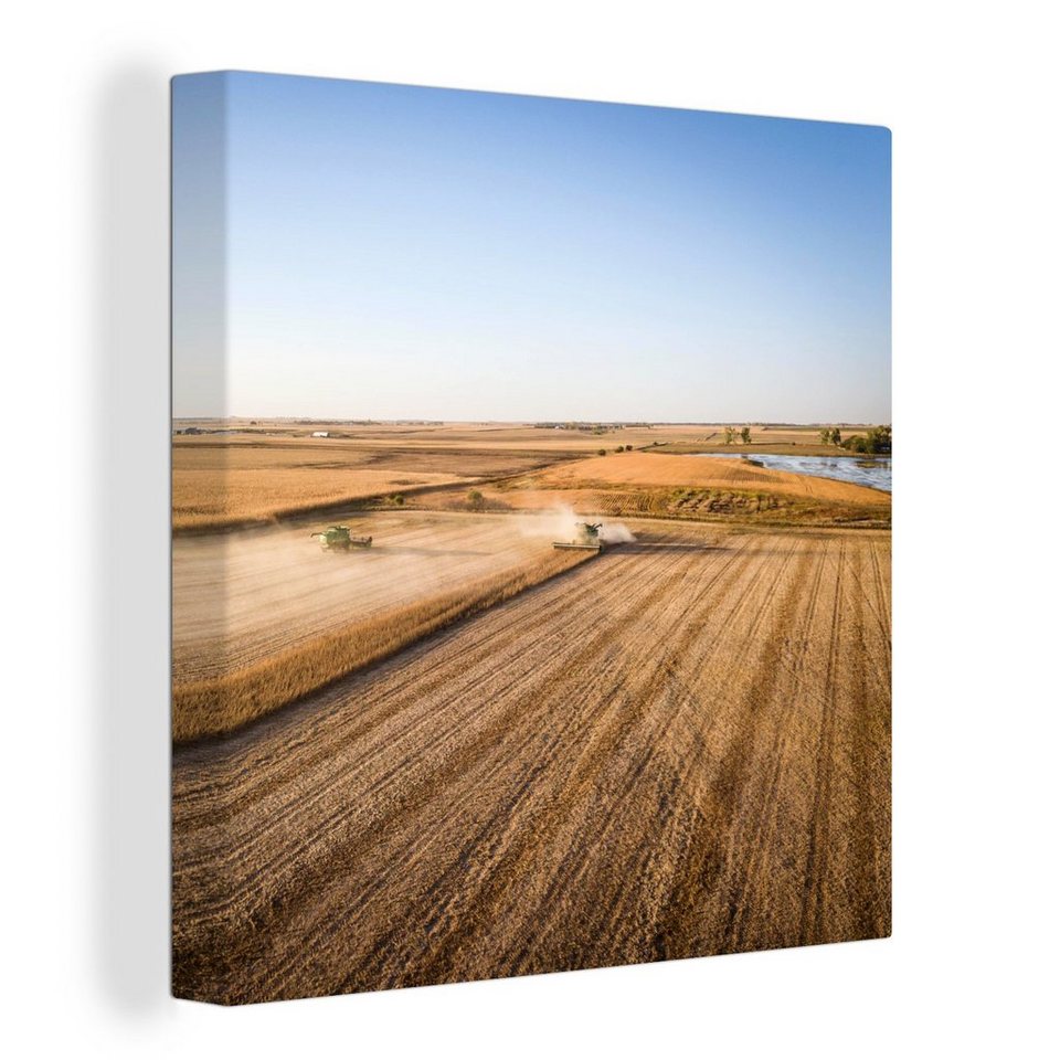 Onemillioncanvasses® Leinwandbild Feld Bauernhof Traktor Landwirt