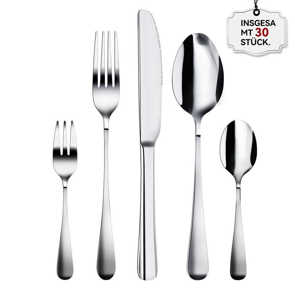 Senmudi Besteck Set 30 Teiliges Edelstahl Besteckset Elegantandlanglebig