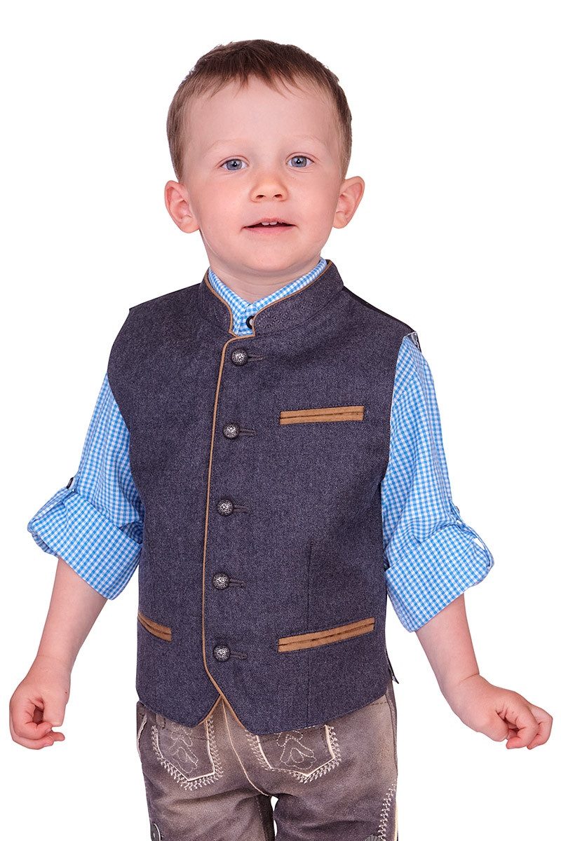 Maddox Trachtenjacke Kinderweste - RODING KID - dunkelgrau