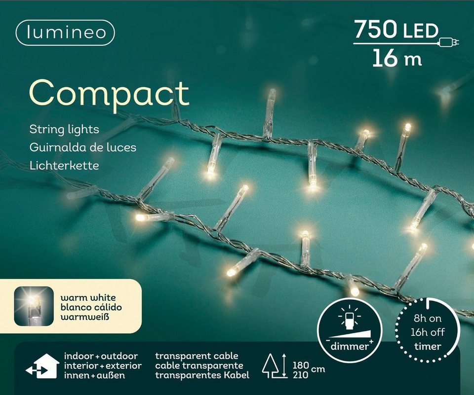 Lumineo LED-Lichterkette Lumineo Lichterkette Compact 750 LED 16 m warm ... Lumineo LED-Lichterkette Lumineo Lichterkette Compact 750 LED 16 m warm ...