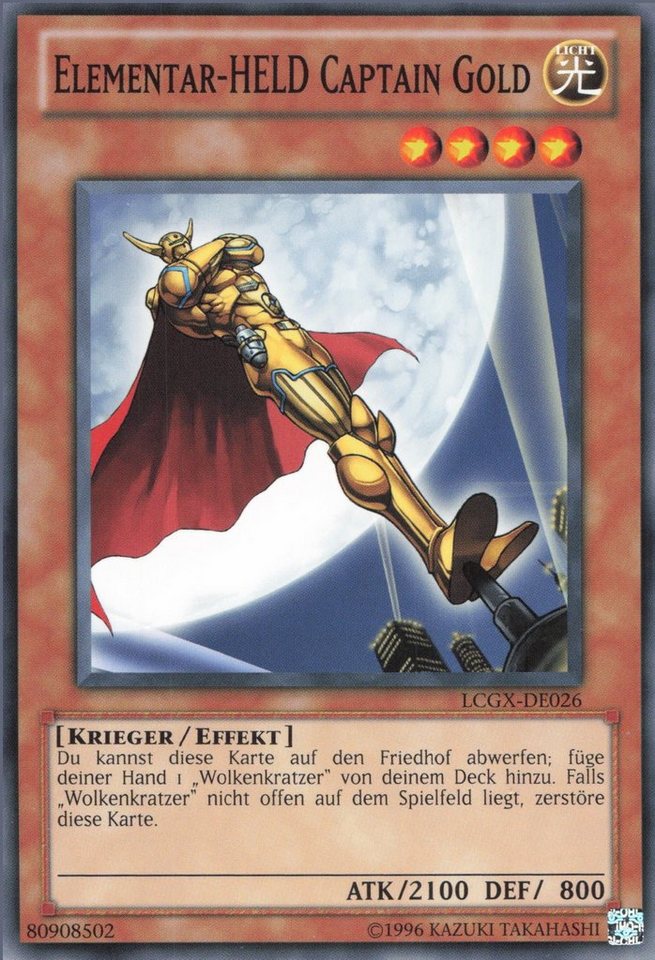 Recollectibles Sammelkarte Yugioh Karte Elementar Held Captain Gold