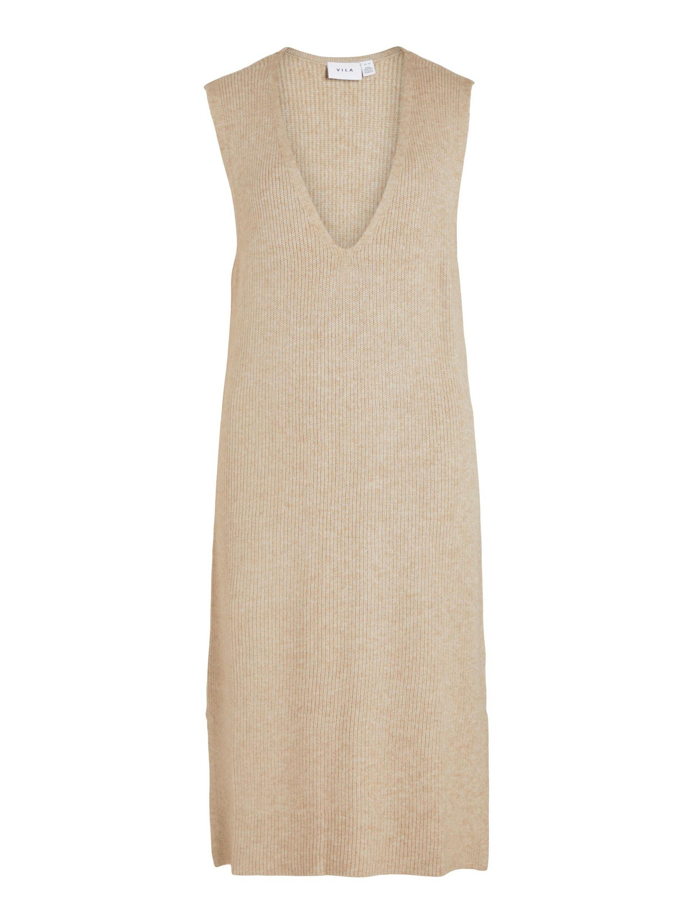 Vila Strickkleid Ril 1 Tlg Plainohne Details Tiefer Ausschnitt