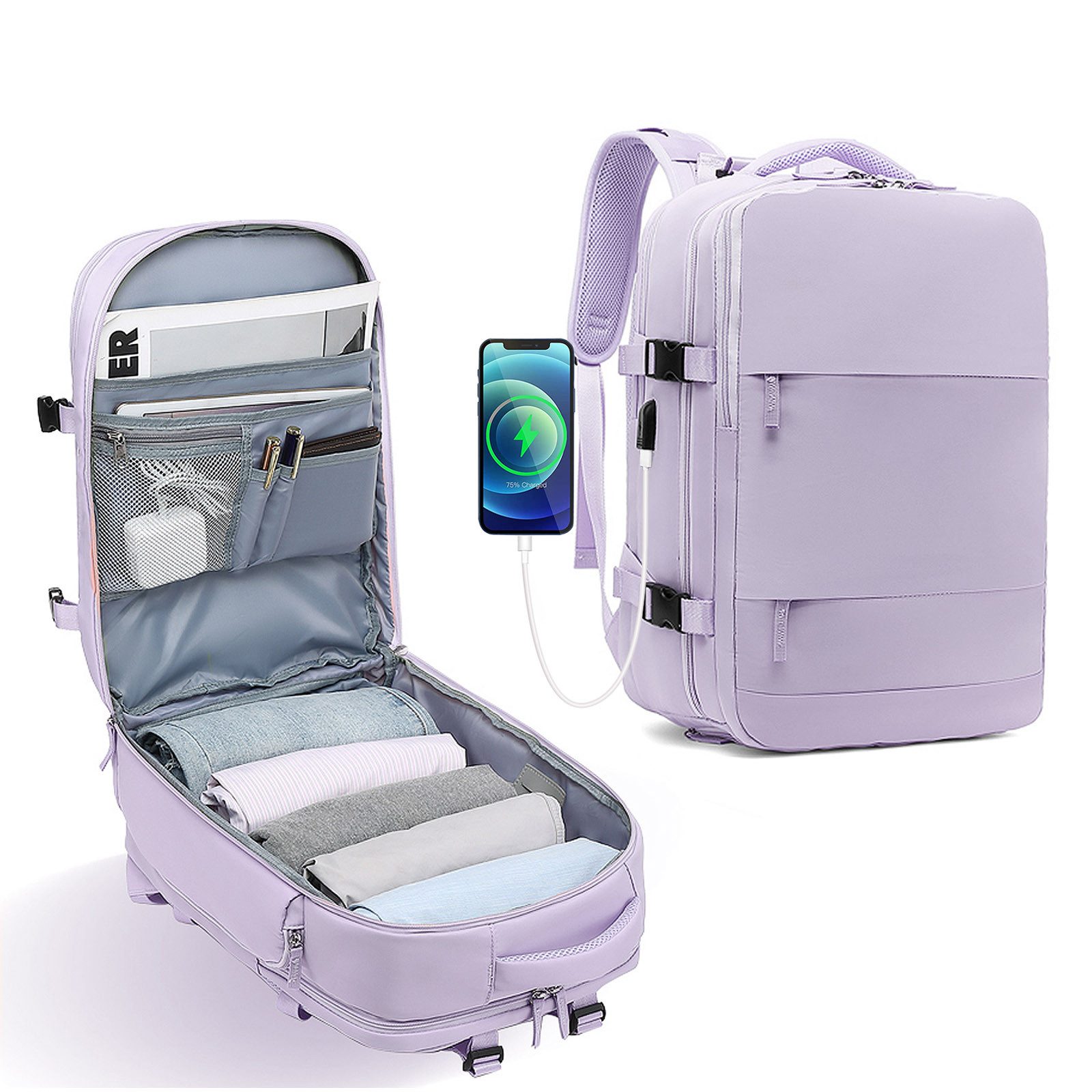 TAN.TOMI Reiserucksack 22L Groß Handgepäck Rucksack 42x31x17 ...