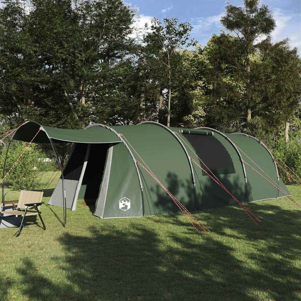 furnicato Faltzelt Tunnelzelt 6 Personen 700x590x215 cm Grün-Weiß, (1 ...