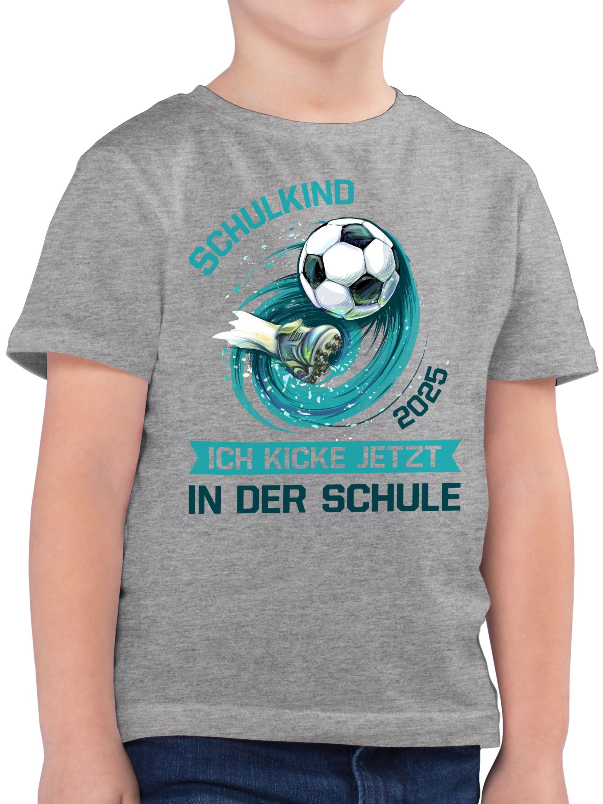 Shirtracer T-Shirt Fußball, Schulkind 2025, Ich kicke jetzt in der Schule, Einschulung (1-tlg ...