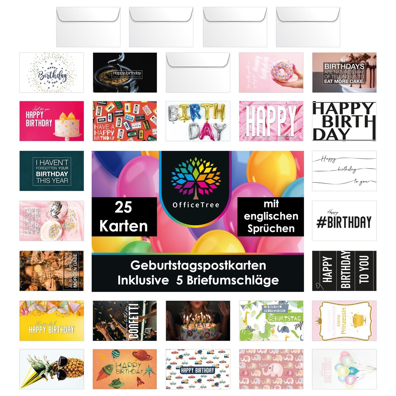 OfficeTree Postkarte OfficeTree Postkarten Set Geburtstag (wp), Grußkarte
