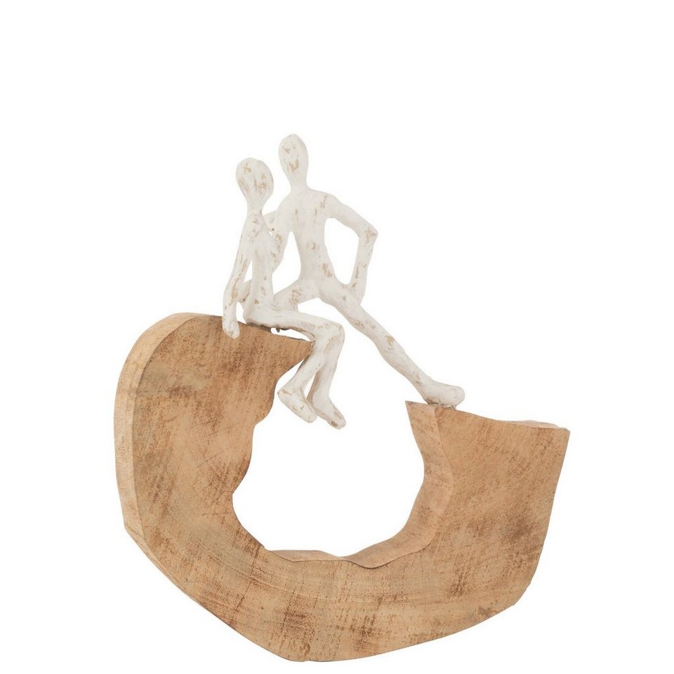 Gilde Dekoobjekt 2er Set Holzfiguren Sitzend Und Stehend In Natürlichem