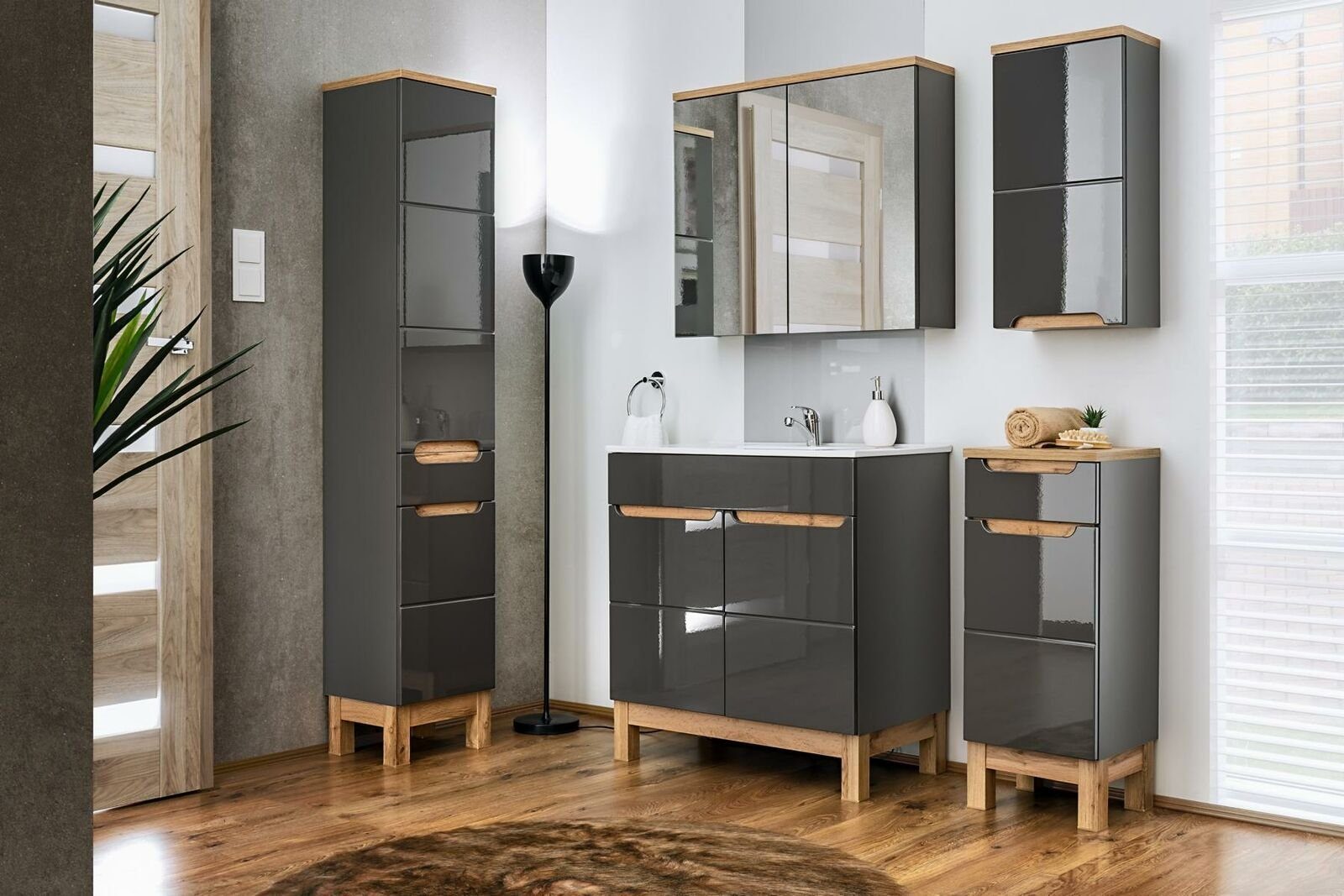 JVmoebel Badezimmer-Set Design Möbel Badezimmer Bad Set Garnitur ...