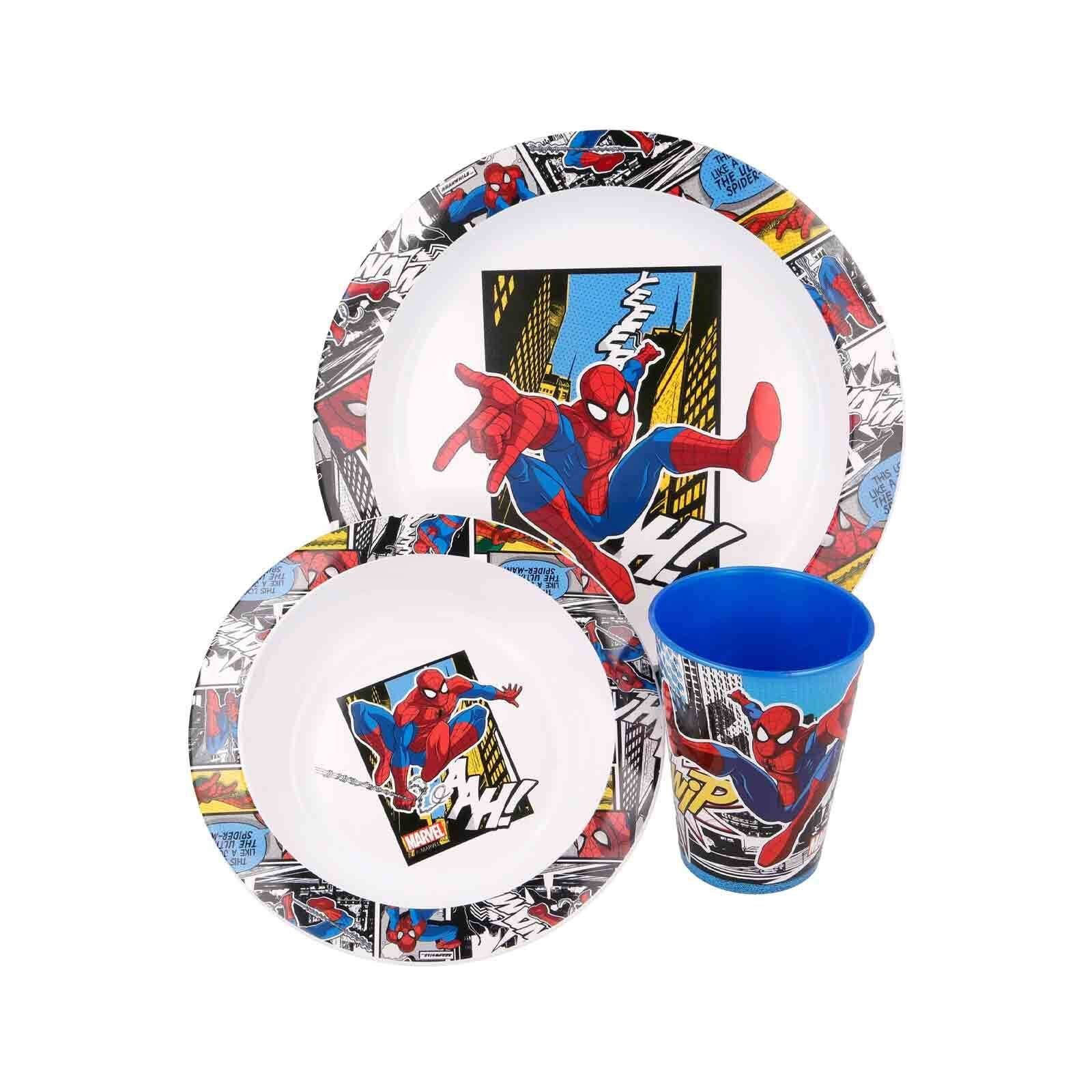 Stor Kindergeschirr Set Spiderman Streets Kindergeschirr 3er Set 3 Tlg