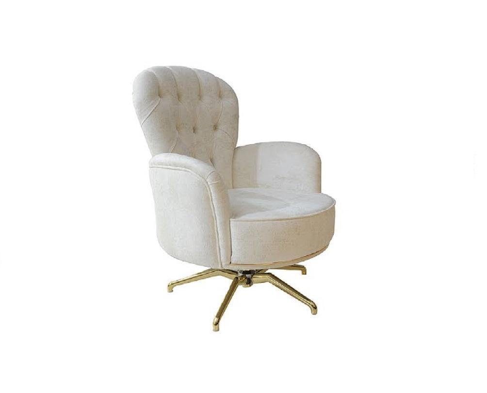 Jvmoebel Chesterfield Sessel Weißer Chesterfield Luxus Sessel Designer