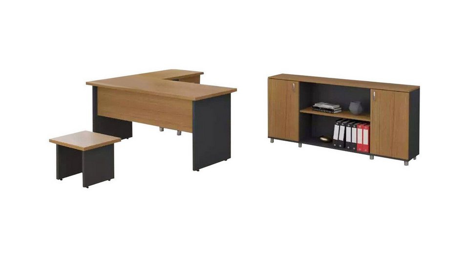 Jvmoebel Eckschreibtisch Büroeinrichtung Arbeitszimmer Set Büromöbel