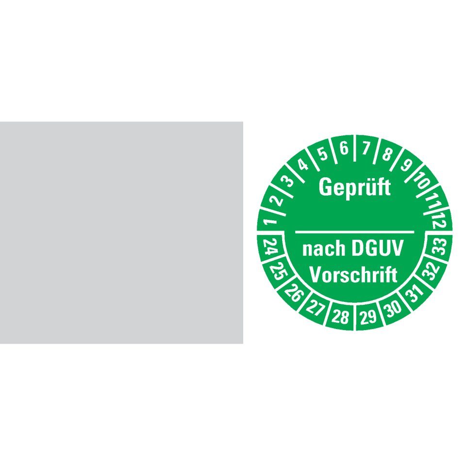 König Werbeanlagen Hinweisschild KabelPrüfplak. Gepr.DGUV Vor. 24-33,grün,Folie,selbstkl ...