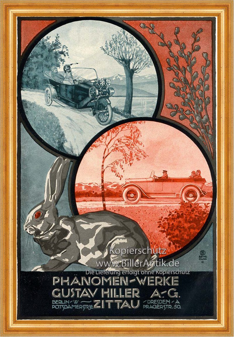 Kunstdruck Phänomen Werke Gustav Hiller AG Zittau Ahoi M.T.C. Plakat Motor A3 12, (1 St)